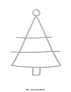 How to Draw a Christmas Tree - Bullet Journal Monthly