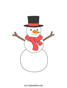 How to Draw a Snowman - Bullet Journal Monthly